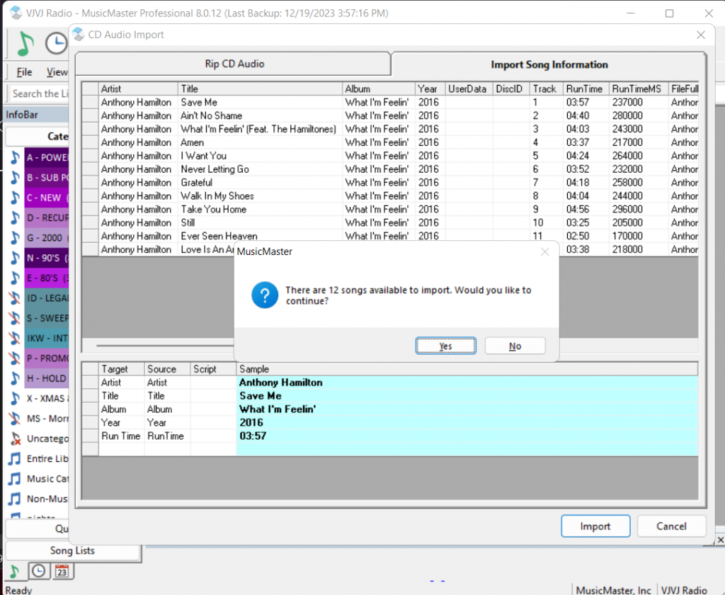 MusicMaster Scheduling - Music Scheduling Software for Windows